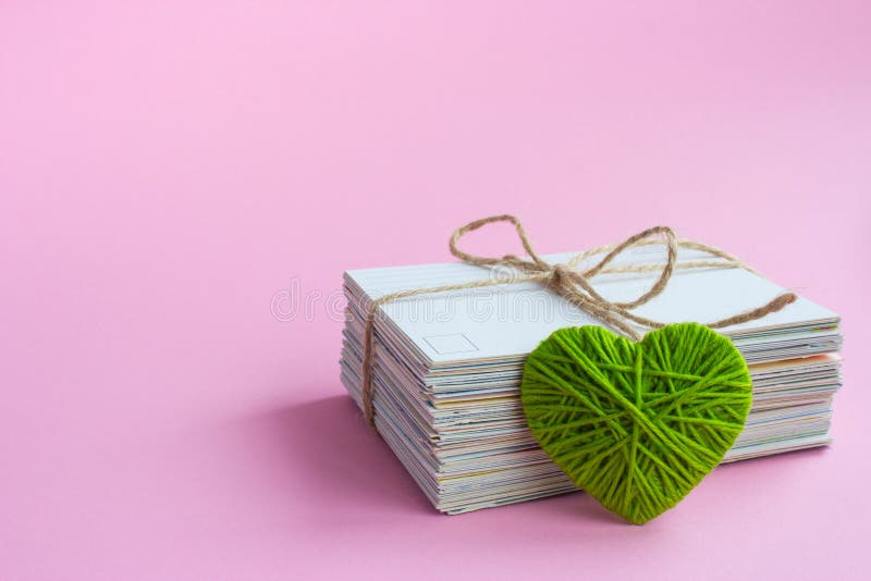 Empty Postcard, Postcrossing, Red Heart Love Letter Stock Photo - Image ...