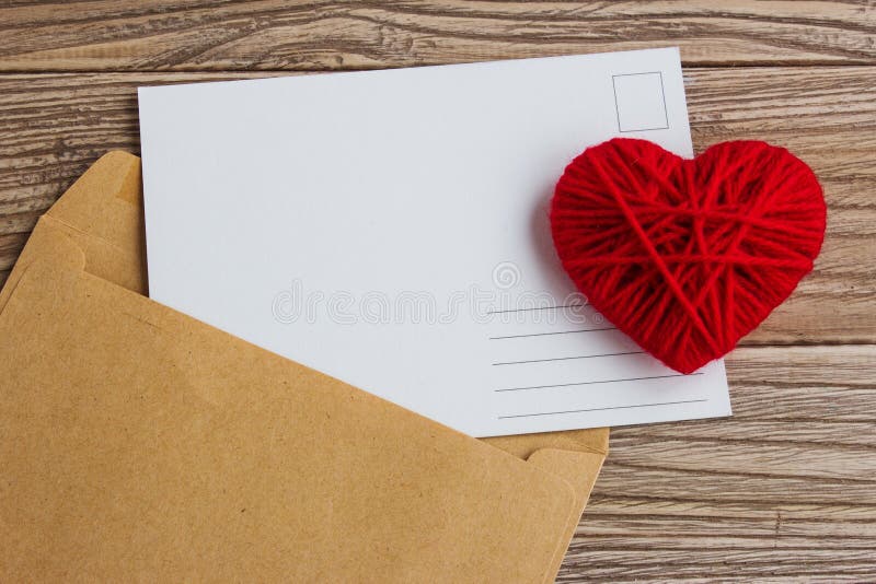 Empty Postcard, Postcrossing, Red Heart Love Letter Stock Photo - Image ...