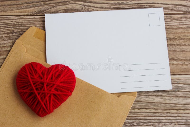 Empty Postcard, Postcrossing, Red Heart Love Letter Stock Photo - Image ...