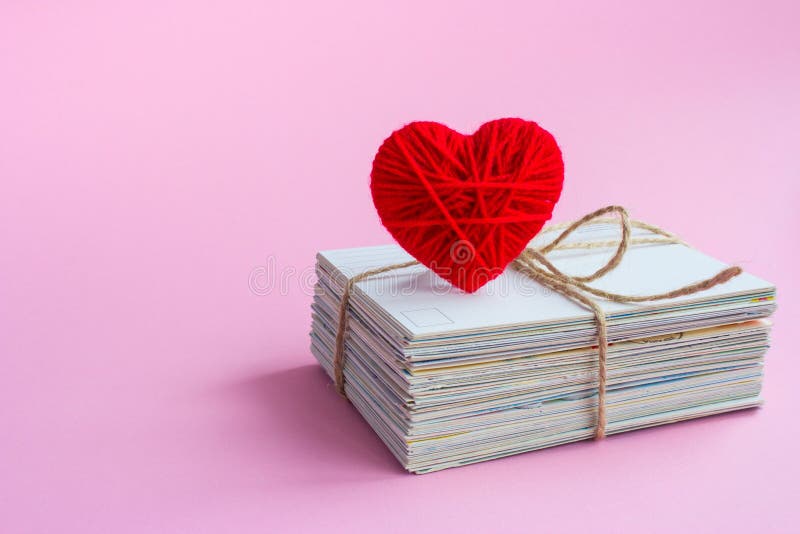 Empty Postcard, Postcrossing, Red Heart Love Letter Stock Photo - Image ...