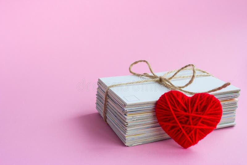 Empty Postcard, Postcrossing, Red Heart Love Letter Stock Photo - Image ...
