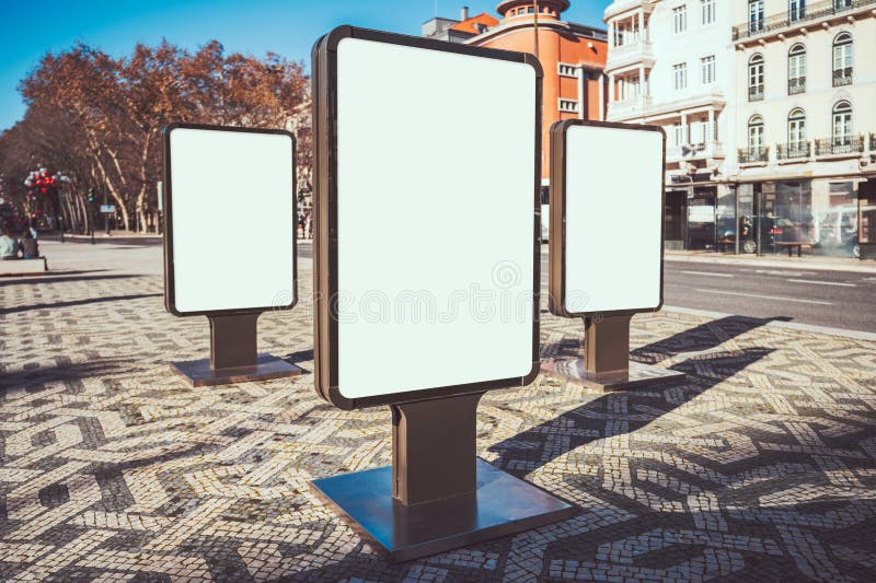 Empty Posters on a Street, Template Stock Image - Image of clean, urban ...
