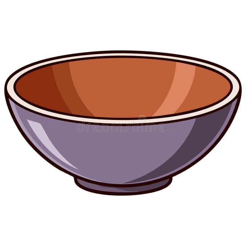 Empty Pottery Bowl Food Preparation Tableware Cartoon Illustration ...