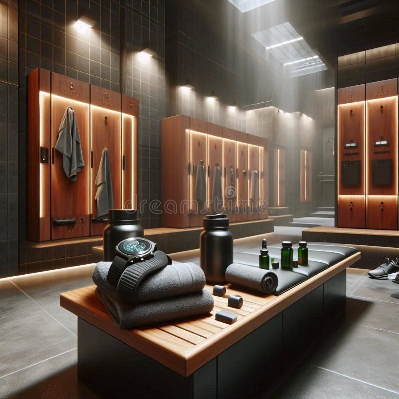 Empty Premium Locker Room with Towel, Ai Generated Image Stock Photo ...