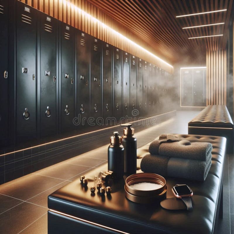 Empty Premium Locker Room with Towel, Ai Generated Image Stock Image ...