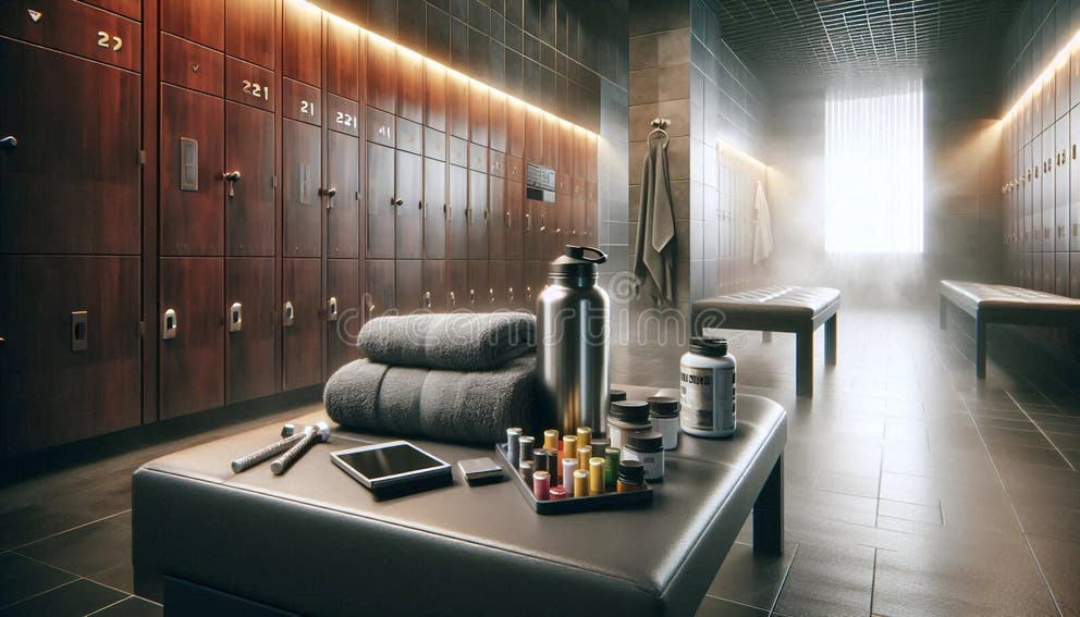 Empty Premium Locker Room with Towel, Ai Generated Image Stock Image ...