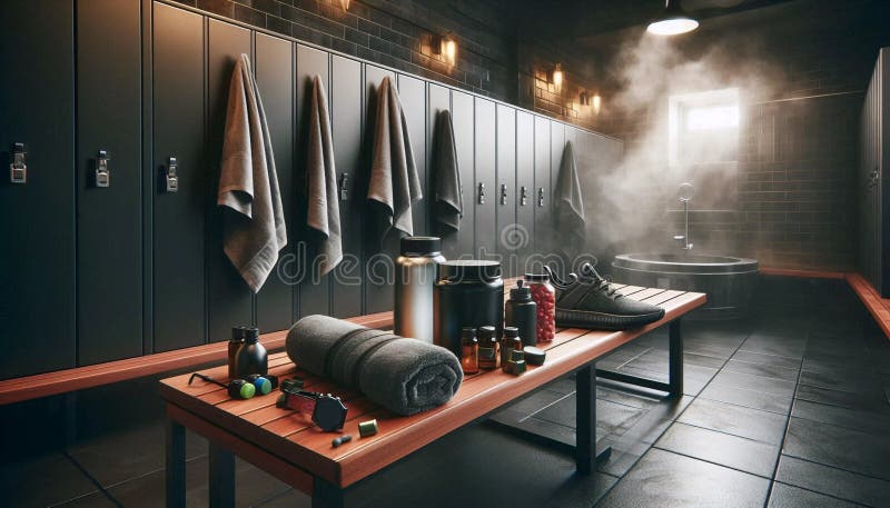 Empty Premium Locker Room with Towel, Ai Generated Image Stock Image ...