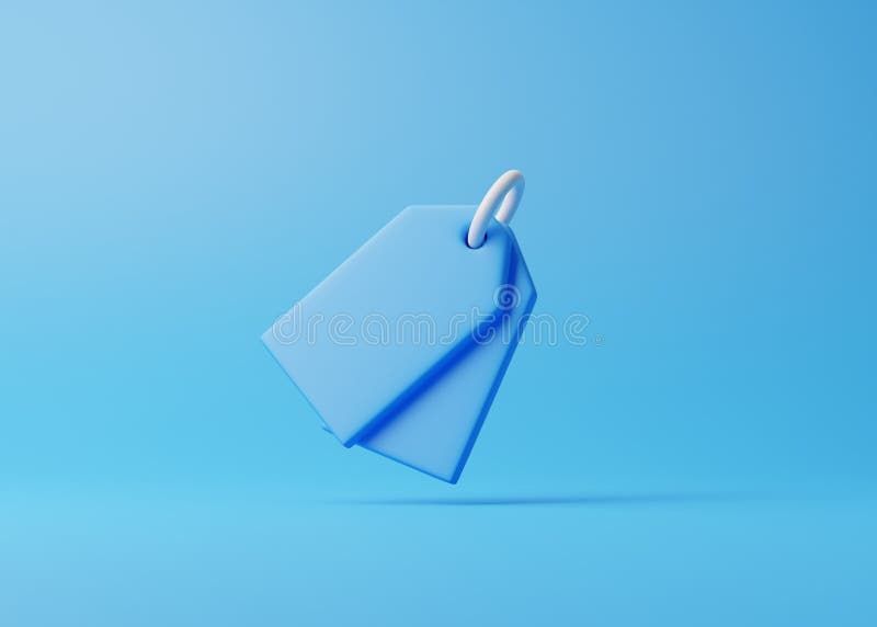 Empty Price Tag, Label, Discount Coupon on Blue Background Stock ...
