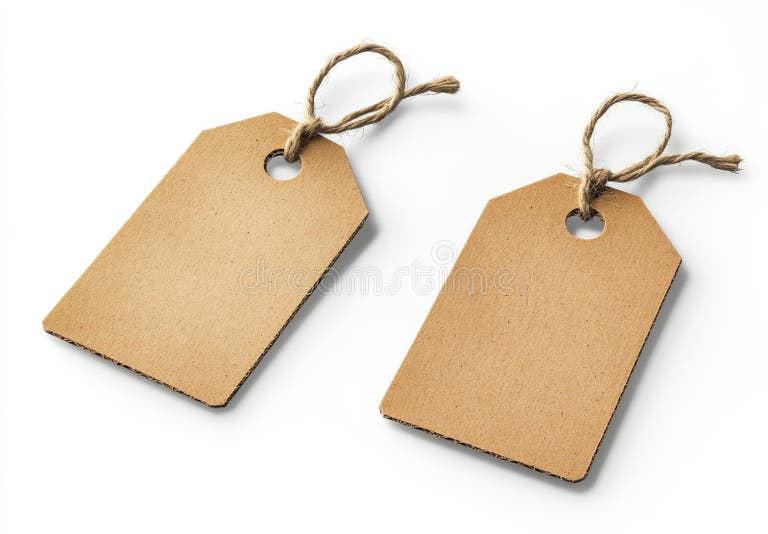 Empty Price Tags Hang, Awaiting the Insertion of Text and Information ...