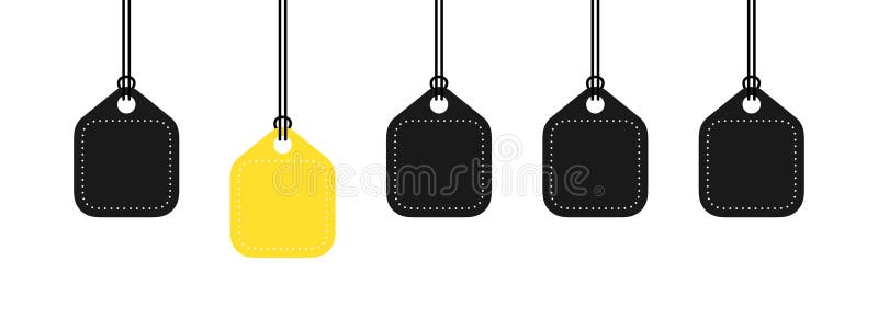 Empty Price Tags Set. Cloth Label Tag Blank Mockup Stock Illustration ...