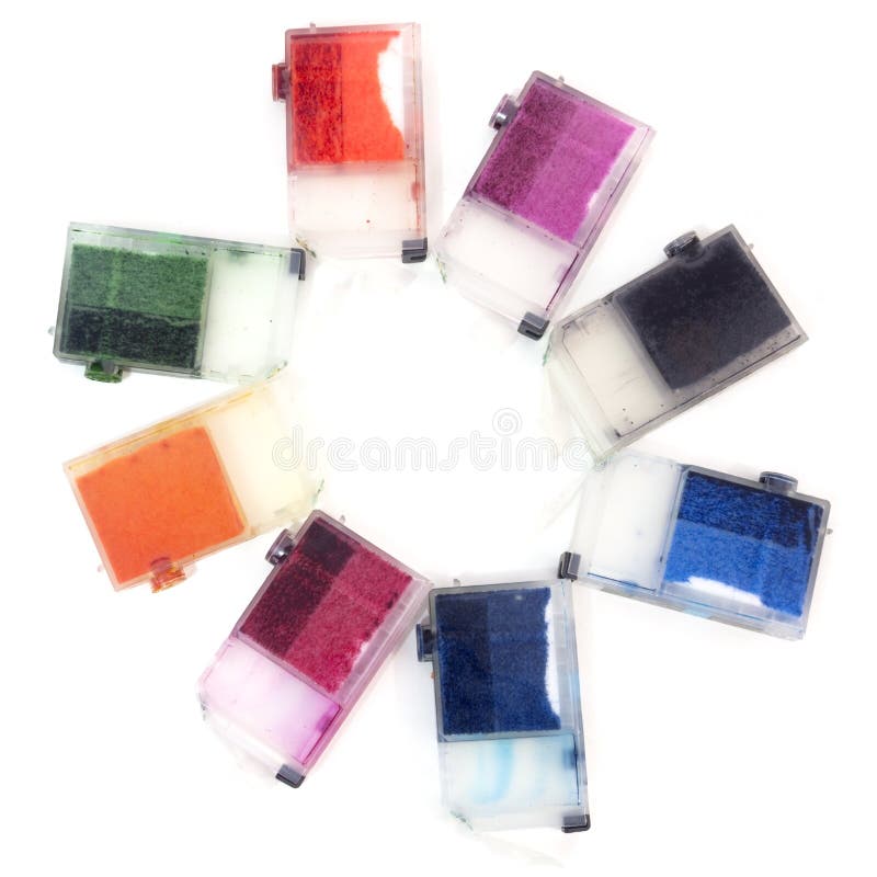 Empty Printer Ink Cartridges Stock Image - Image of people, colors ...