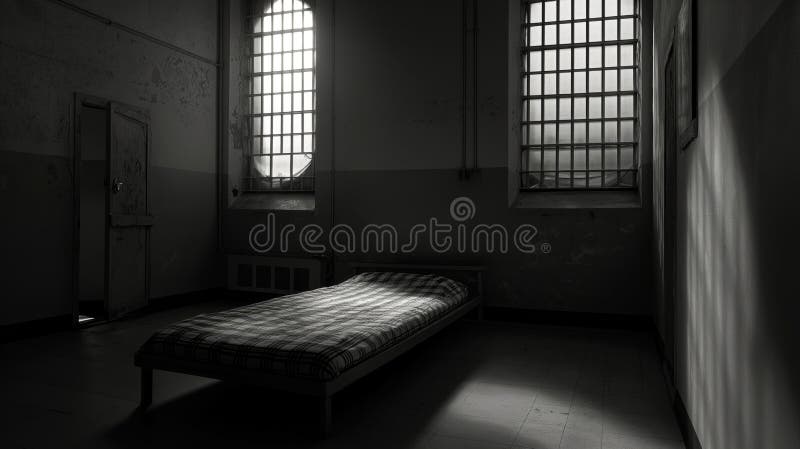 Empty Prison Cell stock photo. Image of bars, background - 308692864