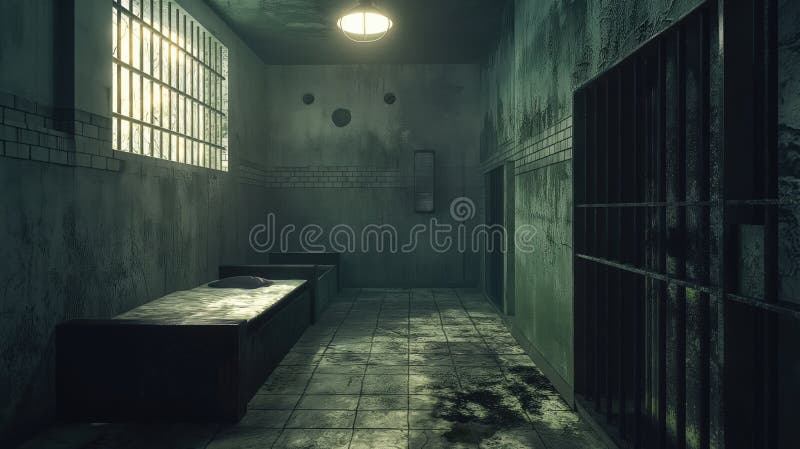 Empty Prison Cell stock photo. Image of jailhouse, cast - 308693562