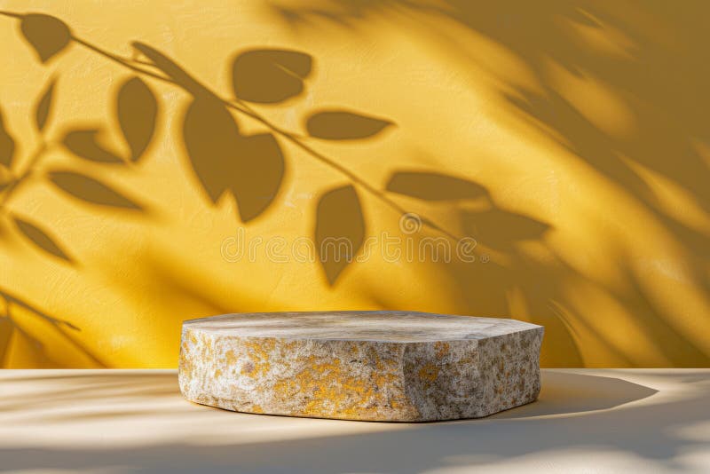 Empty Product Display Platform. Blank Natural Rock Stage Presentation ...