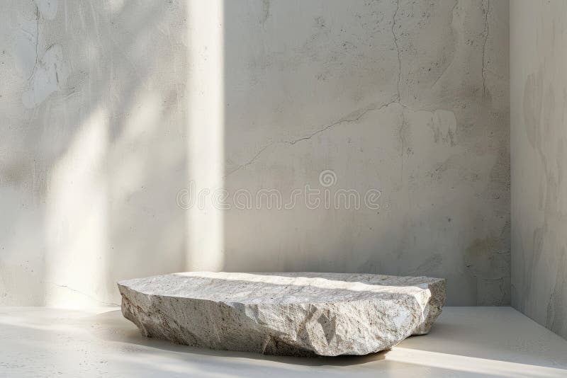 Empty Product Display Platform. Blank Natural Rock Stage Presentation ...