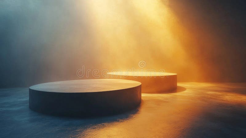 Empty Product Display Platforms with Dramatic Lighting Stock ...