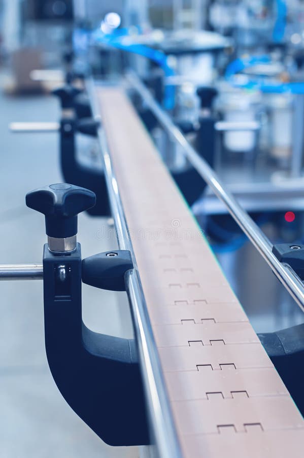 An Empty Production Line Conveyor Belt at an Equipment Assembly Plant ...