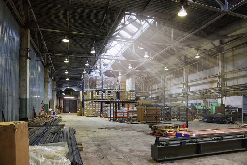 An Empty Production Warehouse and Industrial Workshop Stock Photo ...