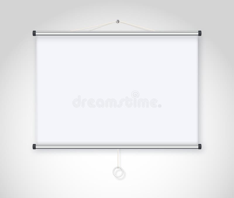 Screen Projector or White Slide Board Display. Flat Cartoon Style ...