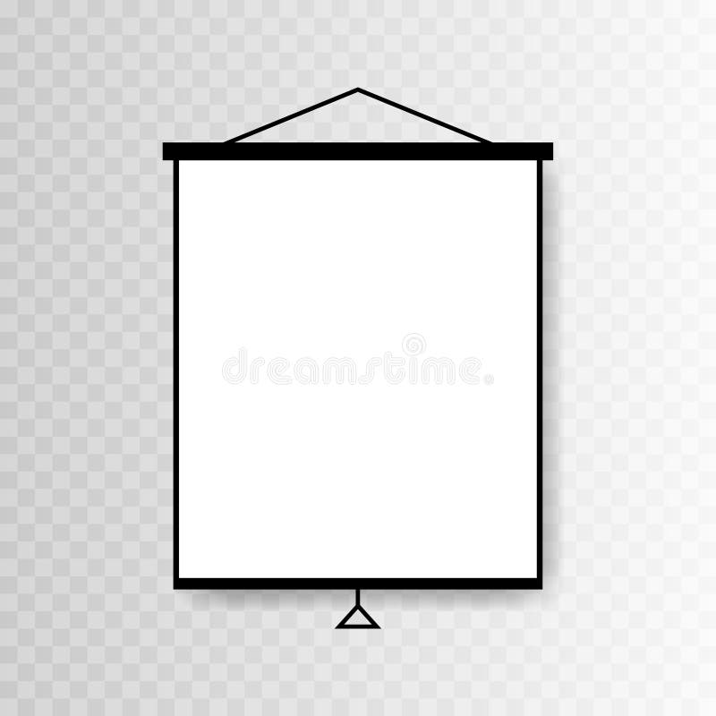 Empty Projection Screen, Presentation Board Isolated on Transparent ...