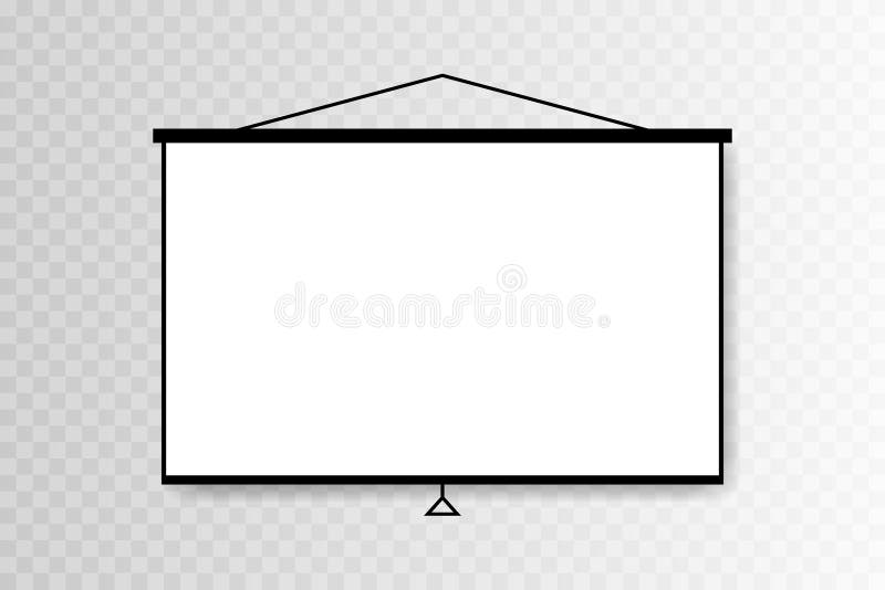 Empty Projection Screen, Presentation Board Isolated on Transparent ...