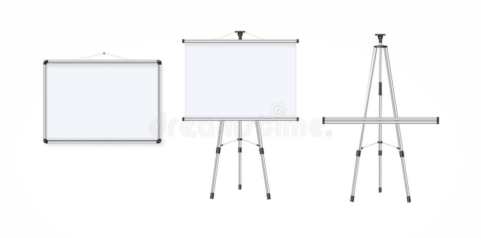 Empty Projection Screen, Presentation Board in Realistic Style ...
