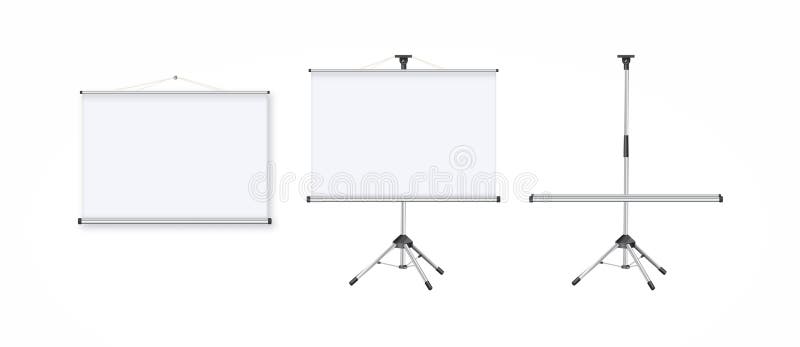 Horizontal Screen for a Projector or an Advertising Banner. Isolated on ...