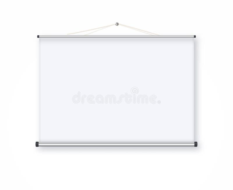 Empty Projection Screen, Presentation Board in Realistic Style ...
