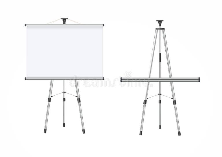 Empty Projection Screen, Presentation Board in Realistic Style ...