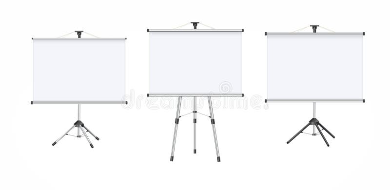 Empty Projection Screen, Presentation Board in Realistic Style ...