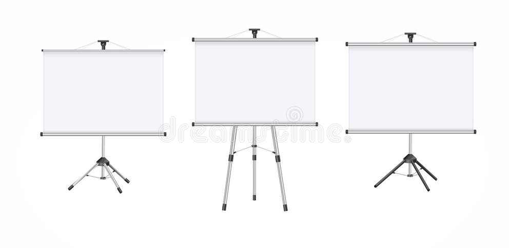 Empty Projection Screen, Presentation Board in Realistic Style ...