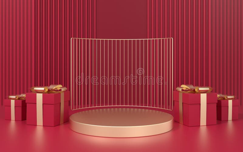 Empty Promotion Stage, Product Presentation, 3d Rendering Stock ...