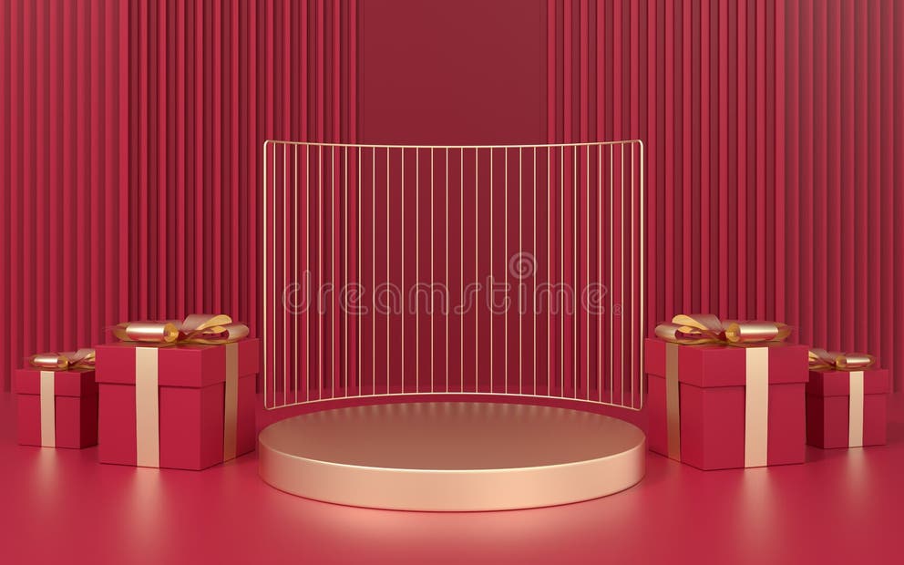 Empty Promotion Stage, Product Presentation, 3d Rendering Stock ...