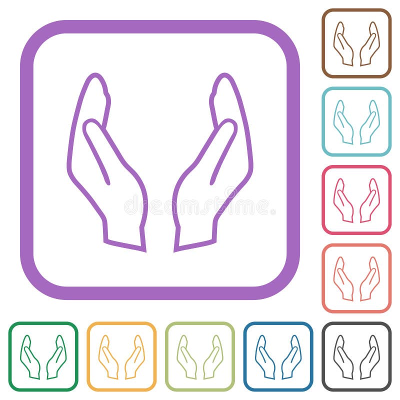 Empty Protecting Hands Outline Simple Icons Stock Vector - Illustration ...