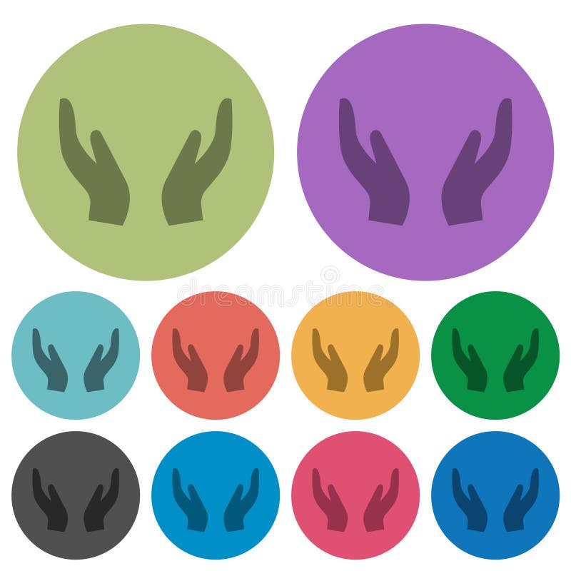 Empty Protecting Hands Outline Square Flat Multi Colored Icons Stock ...