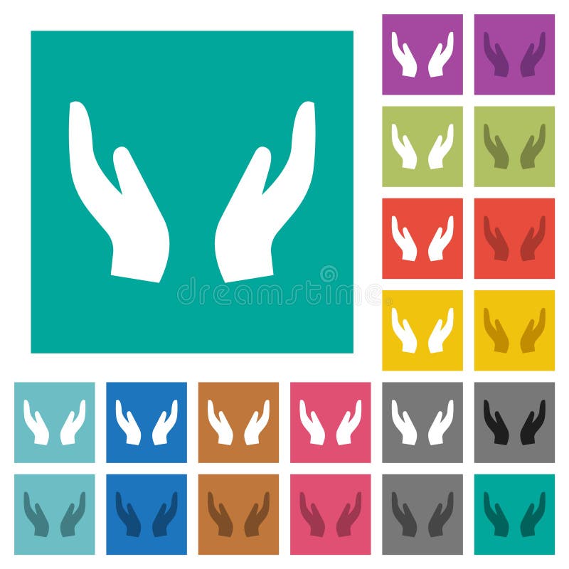 Empty Protecting Hands Solid Flat Framed Icons Stock Vector ...