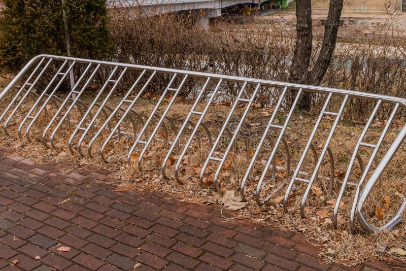 Empty public bicycle rack stock image. Image of culture - 171627437
