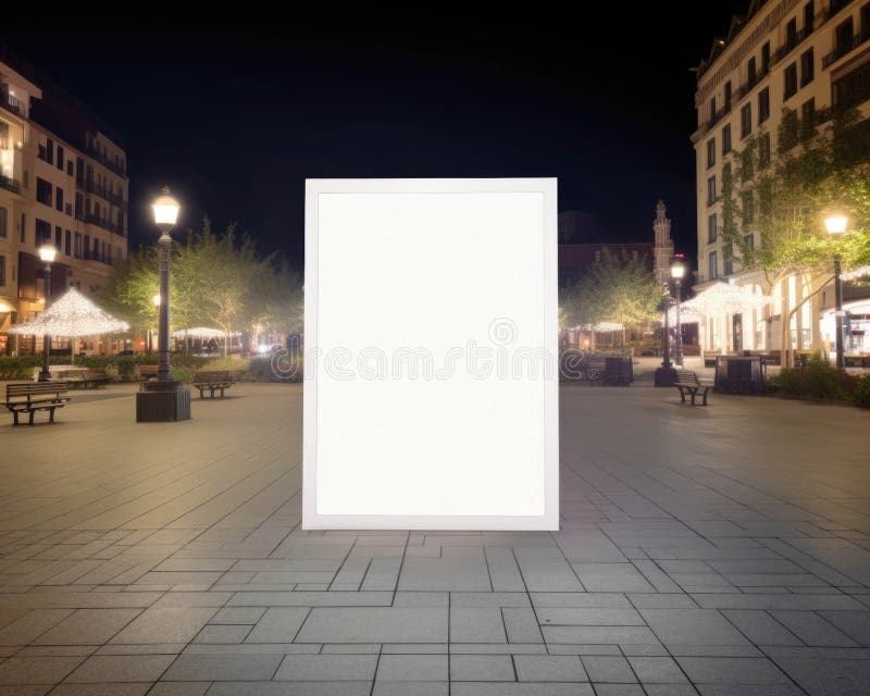 An Empty Public Square at Night on a Fourth of July. Blank Empty ...