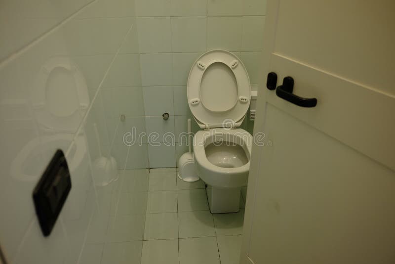 Empty public toilet stock photo. Image of clean, white - 125156632