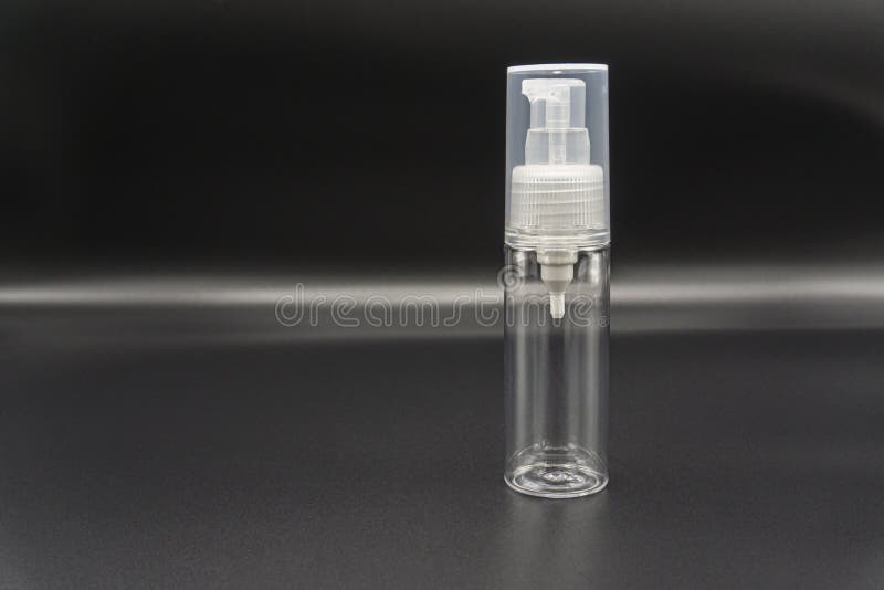 Empty Pump Plastic Container. Antiseptic Bottle Isolated on Gray ...