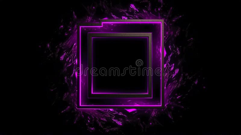 Empty Purple Frame on a Black Background. Stock Image - Image of violet ...