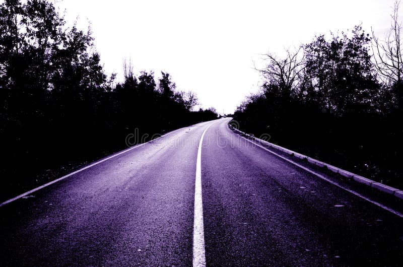 Empty Purple road stock photo. Image of horizon, country - 63270298