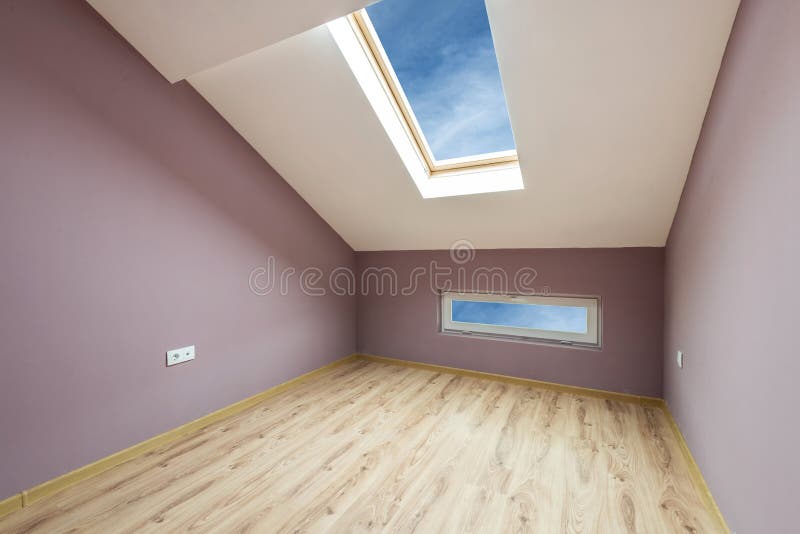 Empty Purple Room with Windows and a Door (clipping Path) Stock Image ...