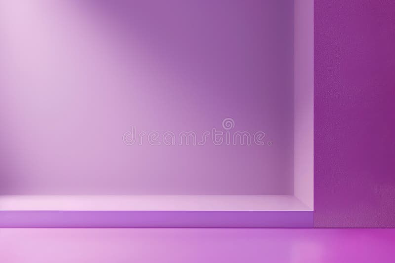 Empty Purple Studio Background Displaying Minimal Shelf Stock ...