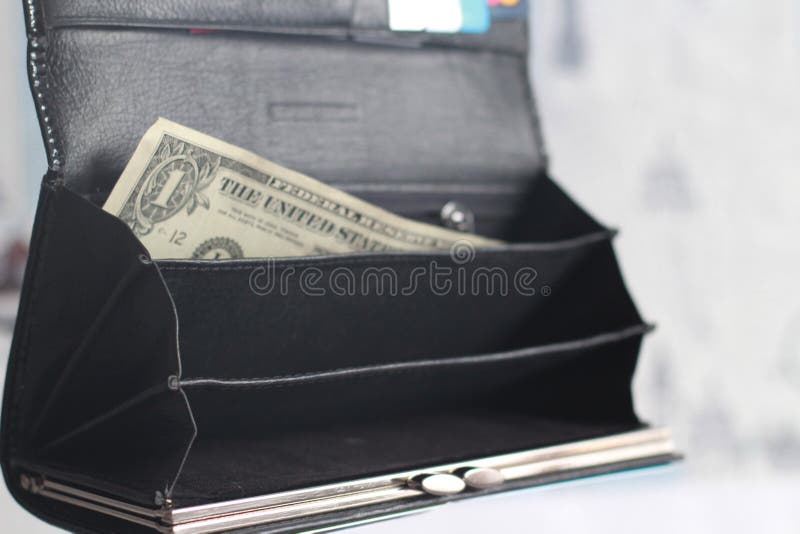 Empty purse stock image. Image of debt, leather, money - 81611413