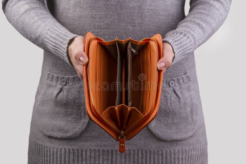 Empty Purse in Women`s Hands Stock Photo - Image of money, ethnicity ...