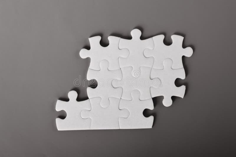 An Empty Puzzle Pieces with Copy Space for the Text. Black and White ...