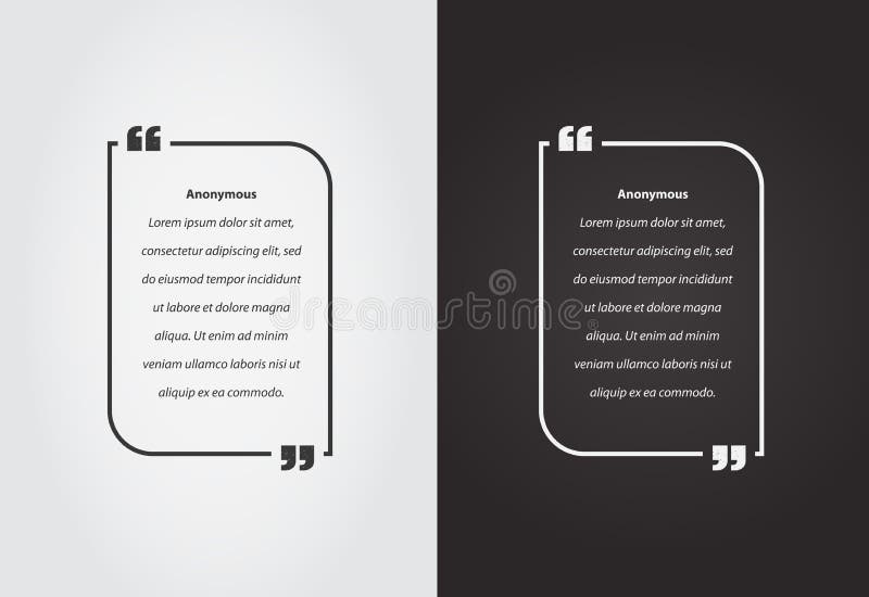 Empty Quote Template Bubble. Template Vector Set Stock Illustration ...