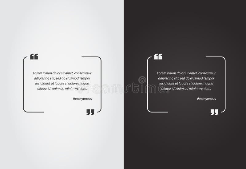 Empty Quote Template Bubble. Template Vector Set Stock Vector ...