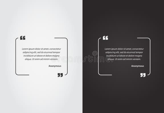 Empty Quote Template Bubble. Template Vector Set Stock Vector ...